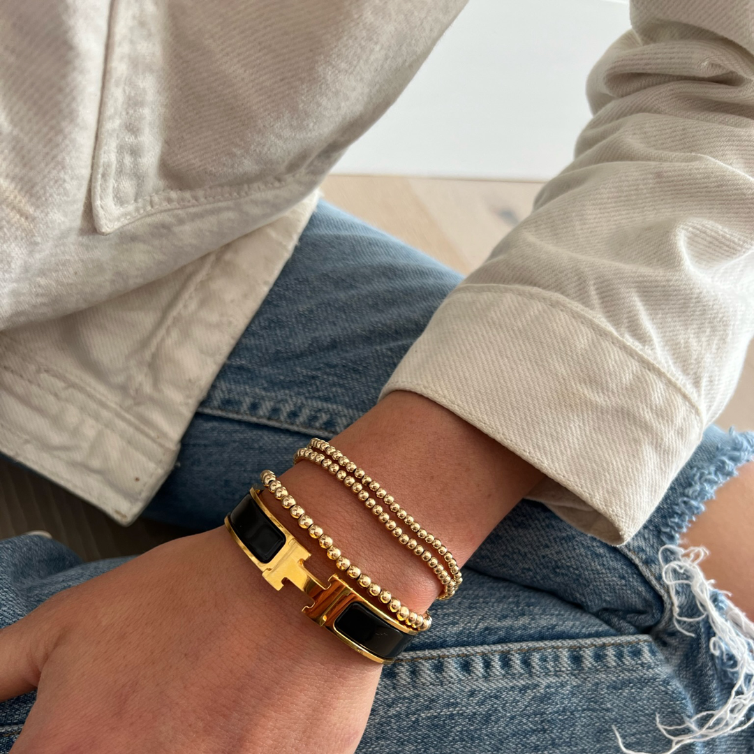 433 Gold Bead Bracelet Stack: Elegant, Durable Bracelet Set for Everyday Wear – kylar mack